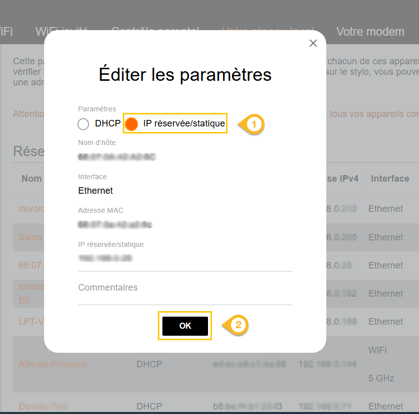 Trouver ou assigner une adresse IPv4 à un appareil avec le modem Orange ...