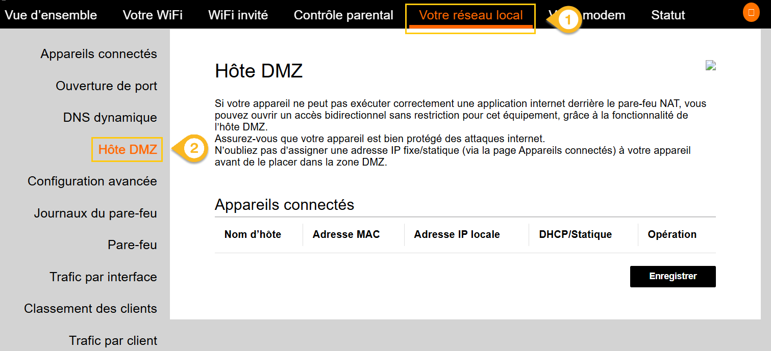 Comment ouvrir des ports avec le modem Orange CGA437A