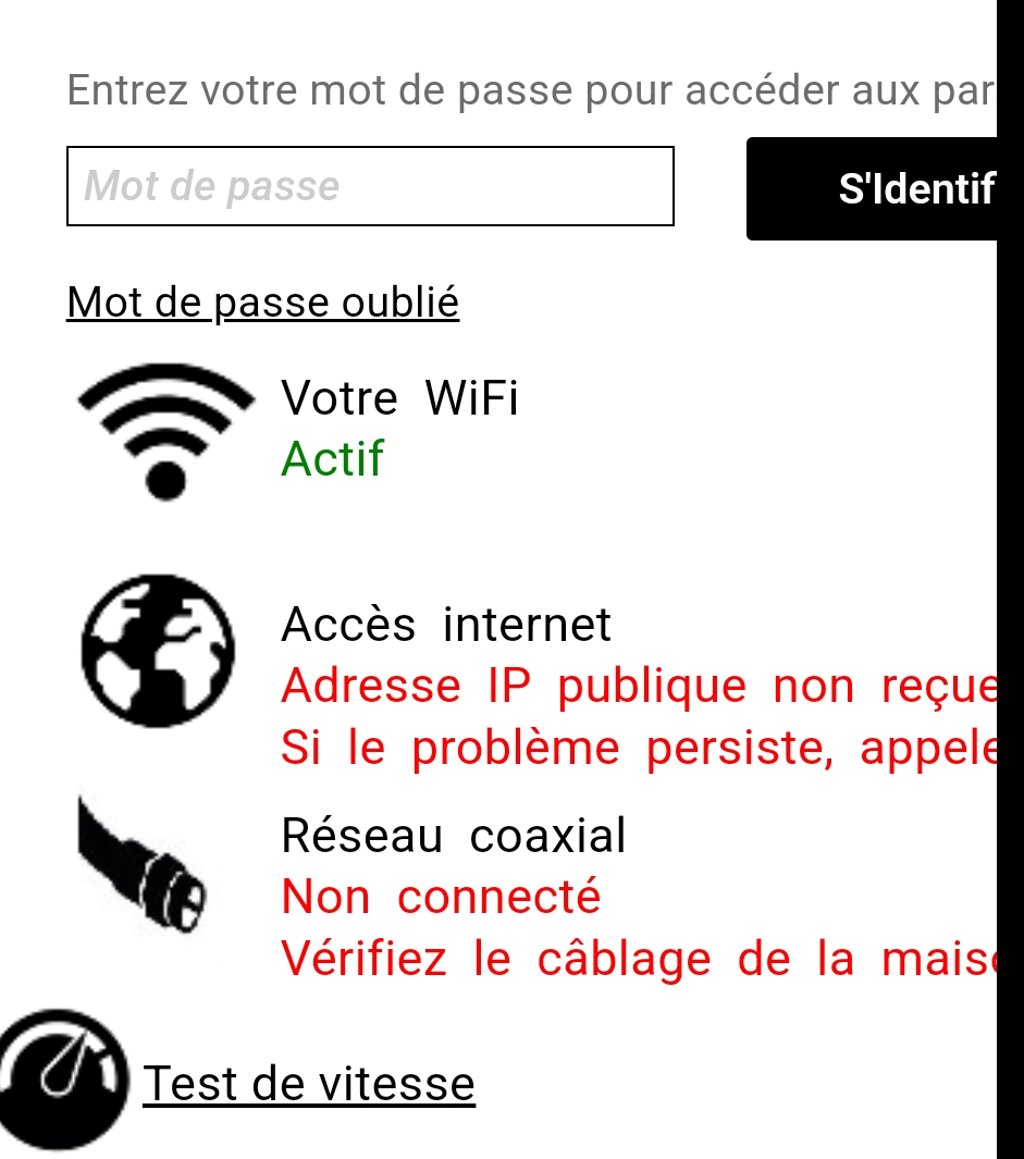Connexion à internet impossible avec le modem Orange CGA437A