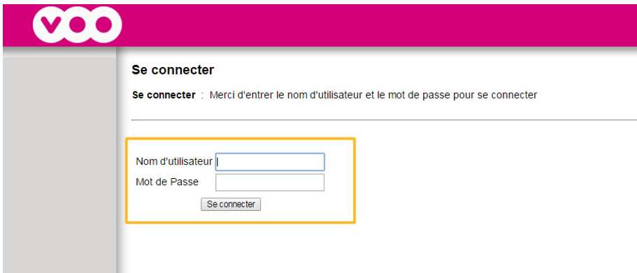 Accéder à l'interface du modem VOO