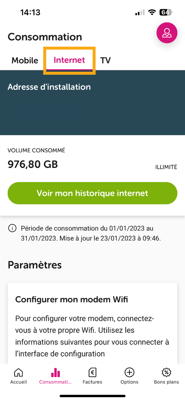 Contrôler la consommation internet fixe chez VOO