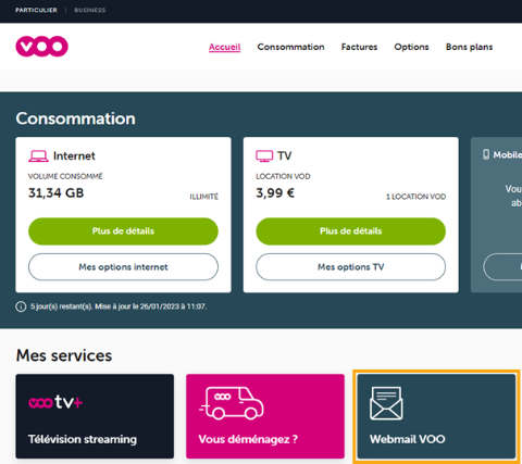 Gérer la boîte e-mail VOO