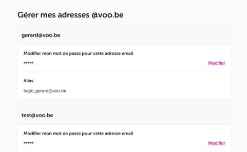 Gérer la boîte e-mail VOO