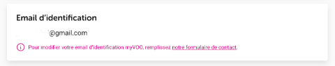 Ajouter ou modifier son adresse e-mail de contact avec myVOO