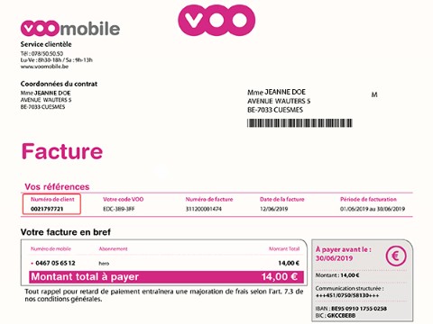 Trouver mon numéro client VOO