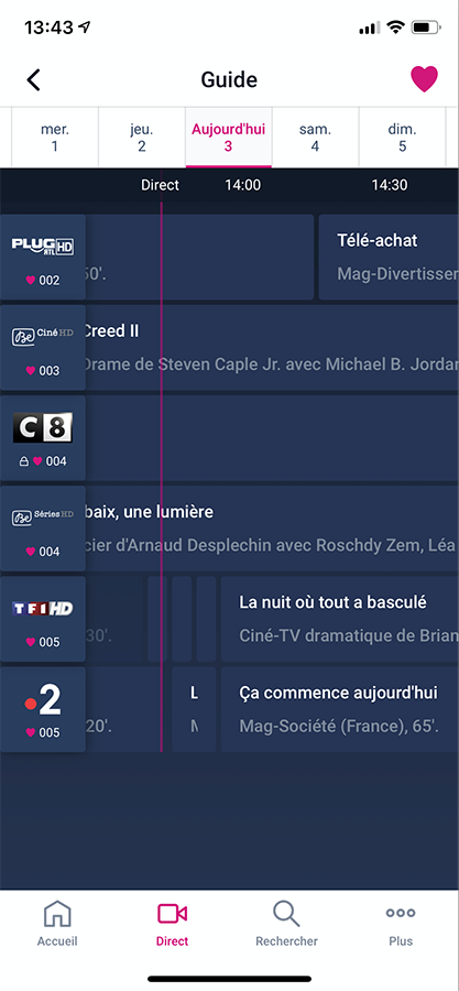 Trouver les chaînes TV sur l’app VOO TV+
