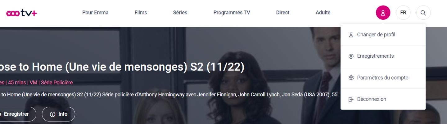 Naviguer dans VOOTV+ (smartphone, tablette, web)