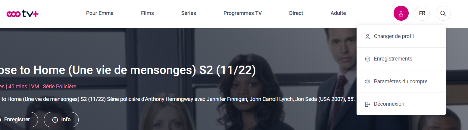 Naviguer dans VOOTV+ (smartphone, tablette, web)