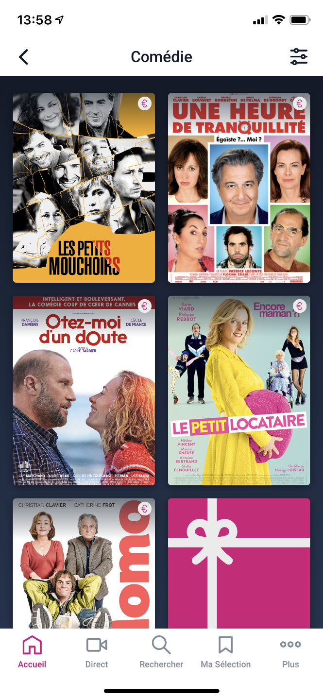 Accéder à un contenu TV dans l'app VOO TV+