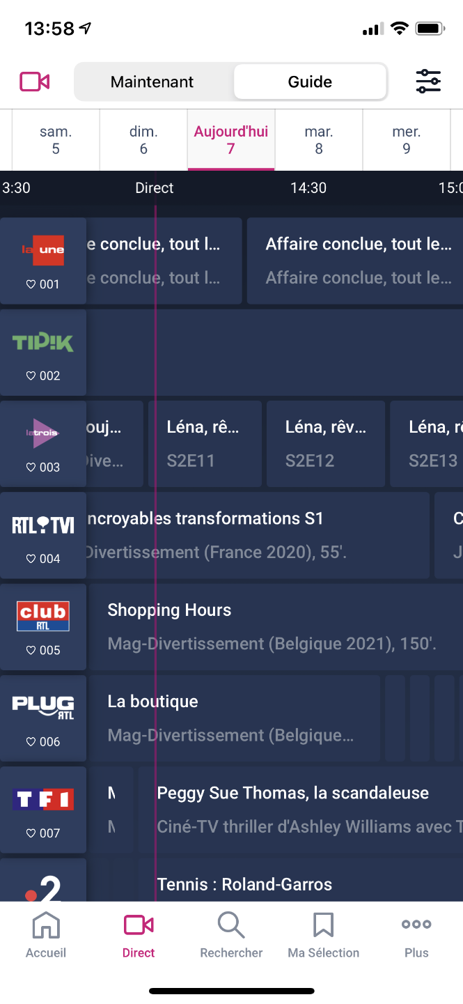 Naviguer dans VOOTV+ (smartphone, tablette, web)