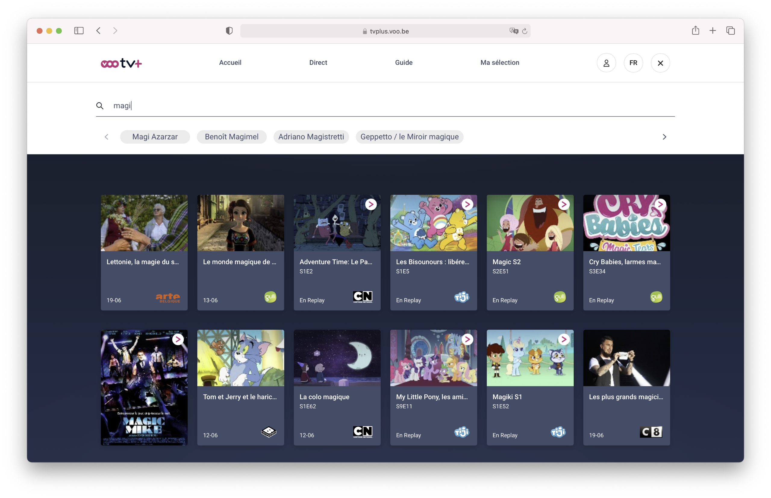 Accéder à un contenu TV dans l'app VOO TV+