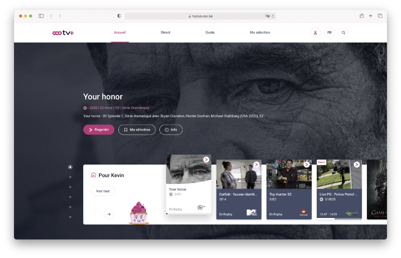 Trouver les chaînes TV sur l’app VOO TV+