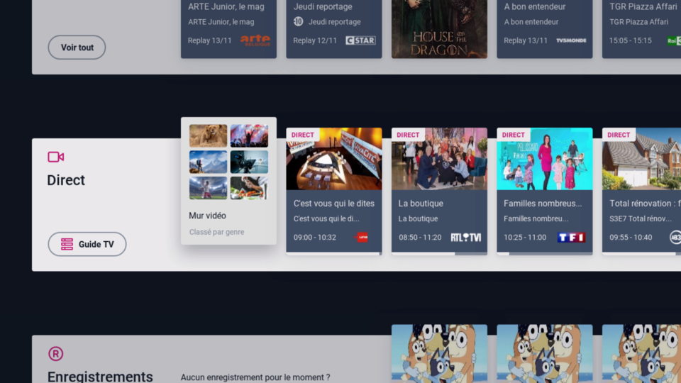 Le Live TV sur VOO TV+