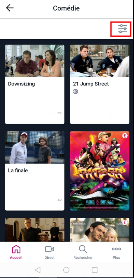 Naviguer dans VOOTV+ (smartphone, tablette, web)