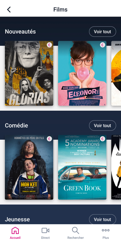 Accéder à un contenu TV dans l'app VOO TV+