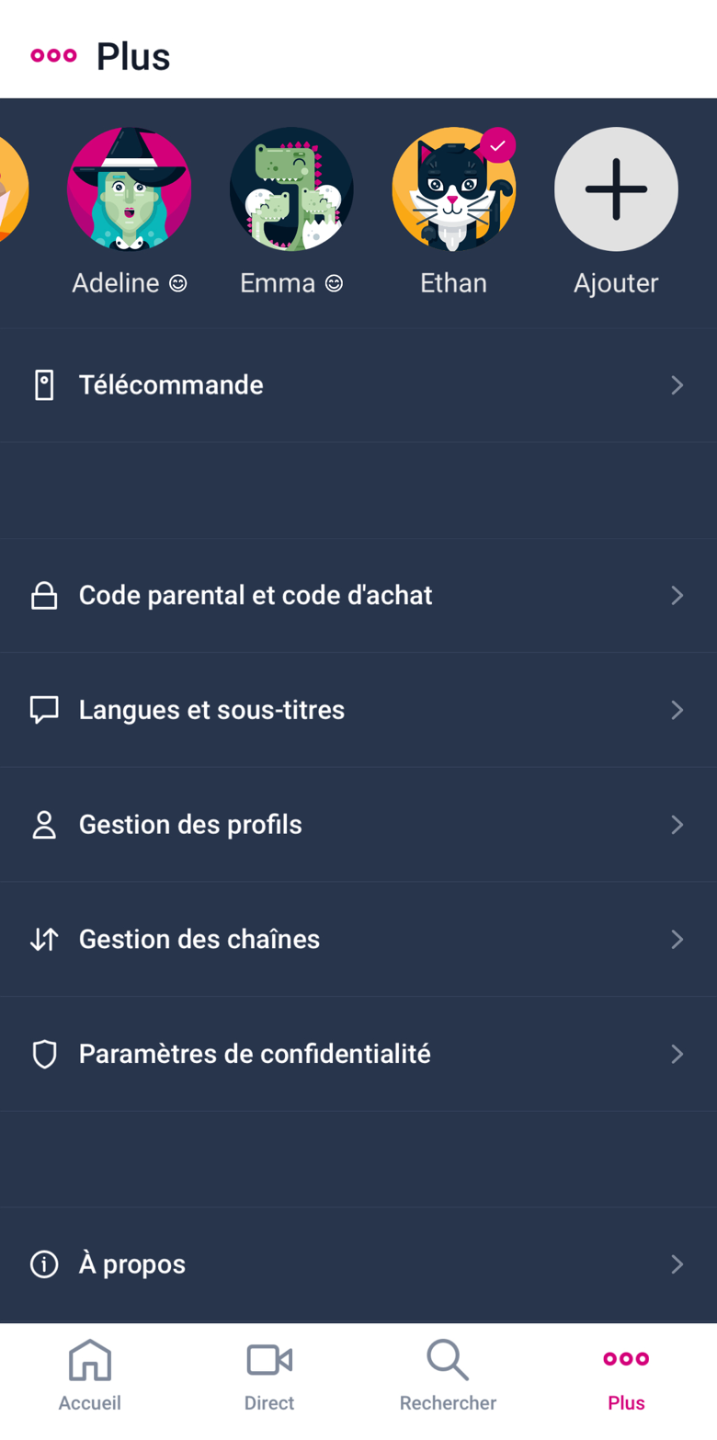 Naviguer dans VOOTV+ (smartphone, tablette, web)